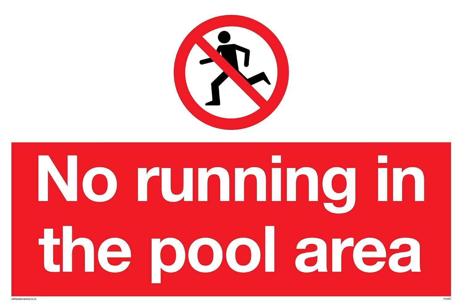 Viking Signs PV5267-A4L-3M”No Running In Pool Area” Sign, 3 mm Rigid ...