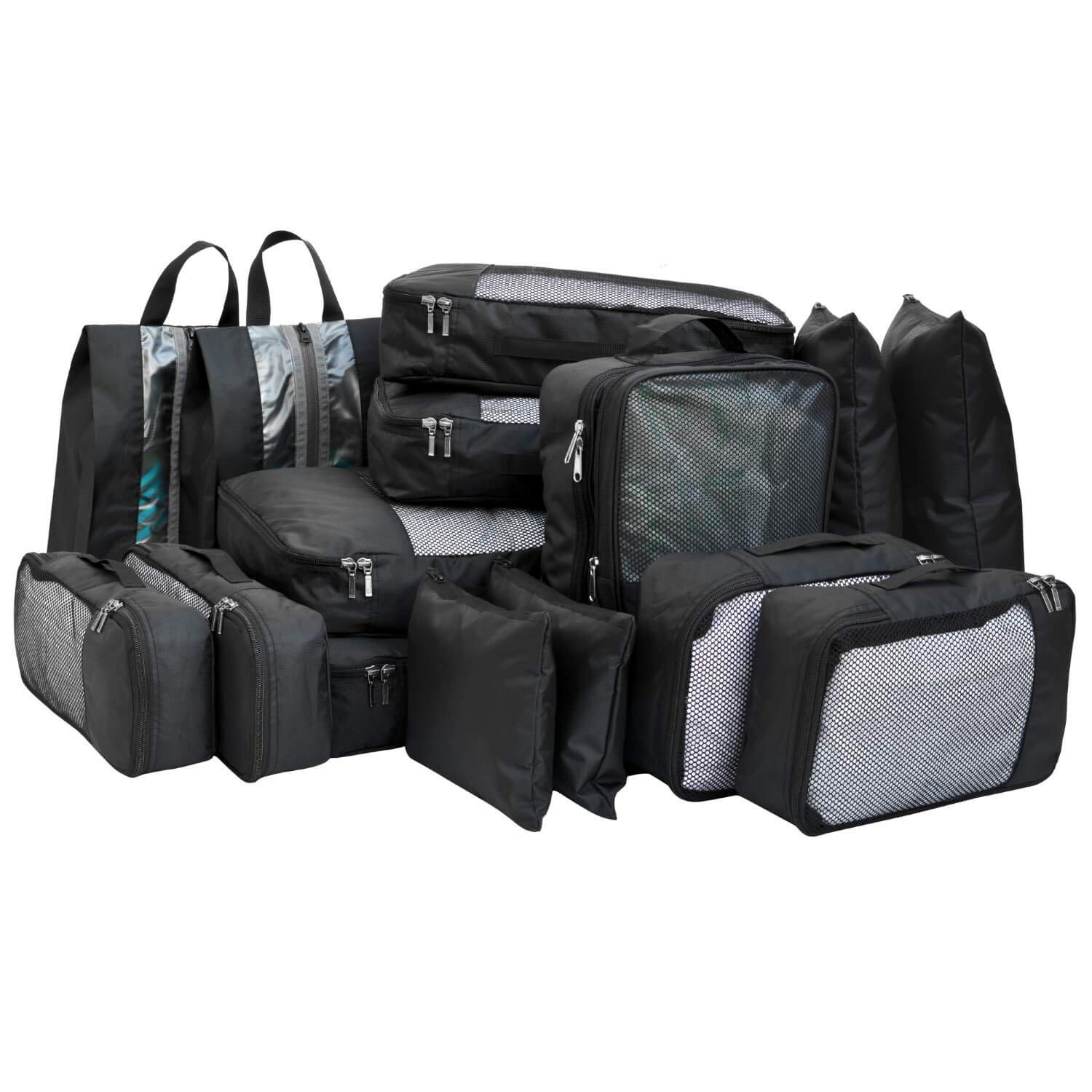 FATMUG Polyester Bag Organizer with Packing Cubes, Shoe Bags & Storage ...