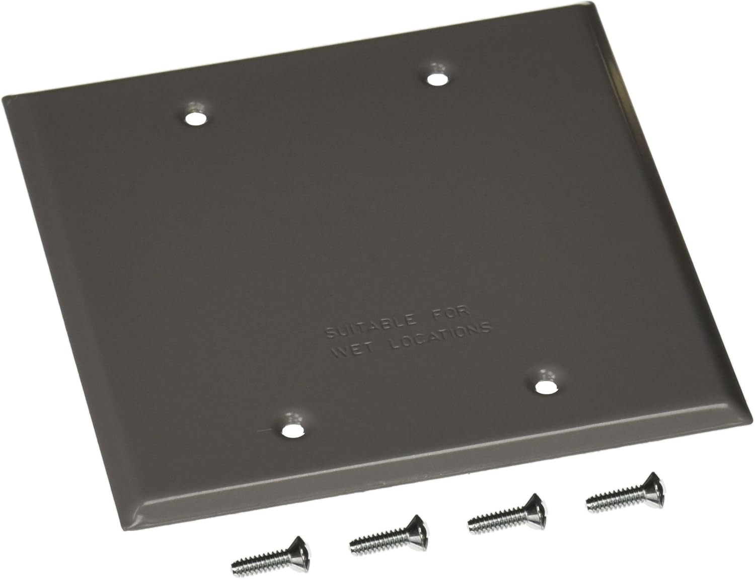 Hubbell 5175-5 Blank Weatherproof Cover, L X 4-1/2 In W, Gray, Aluminum ...