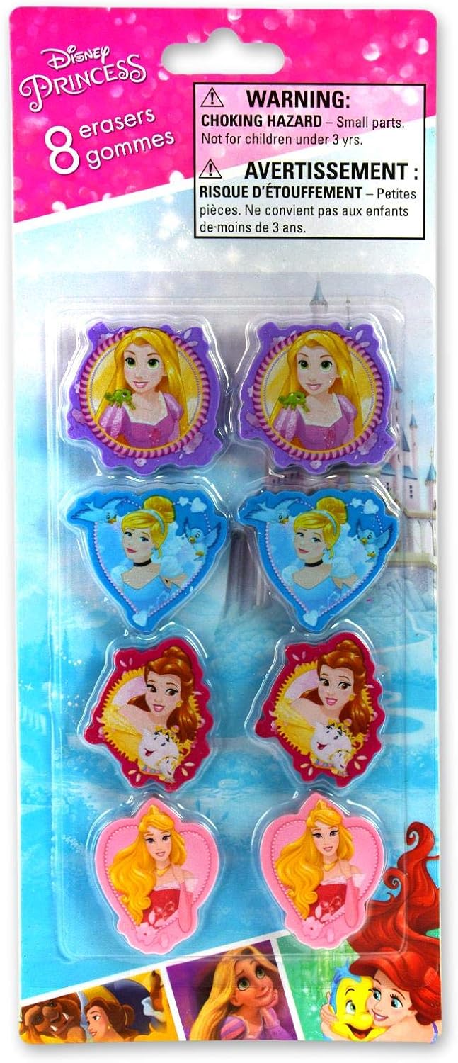 Amazon.com: Disney Princess 8 Pack Eraser Set - Disney Princess Shaped ...