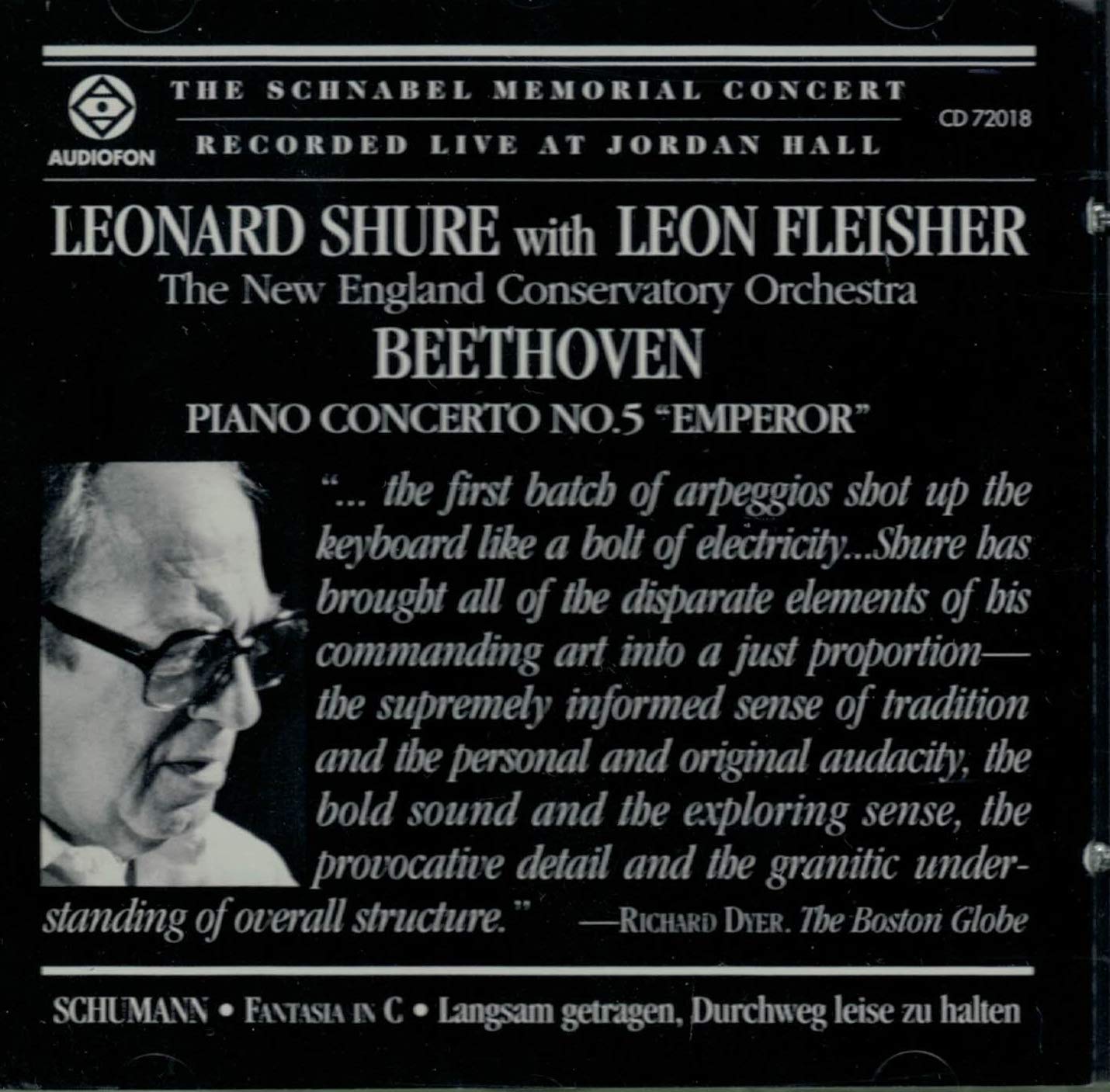 Leonard Shure, Leon Fleisher, Beethoven, Schumann, The New England ...