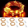 Amazon.com: CYLAPEX 6 Pack Orange Fairy Lights String Battery Operated ...