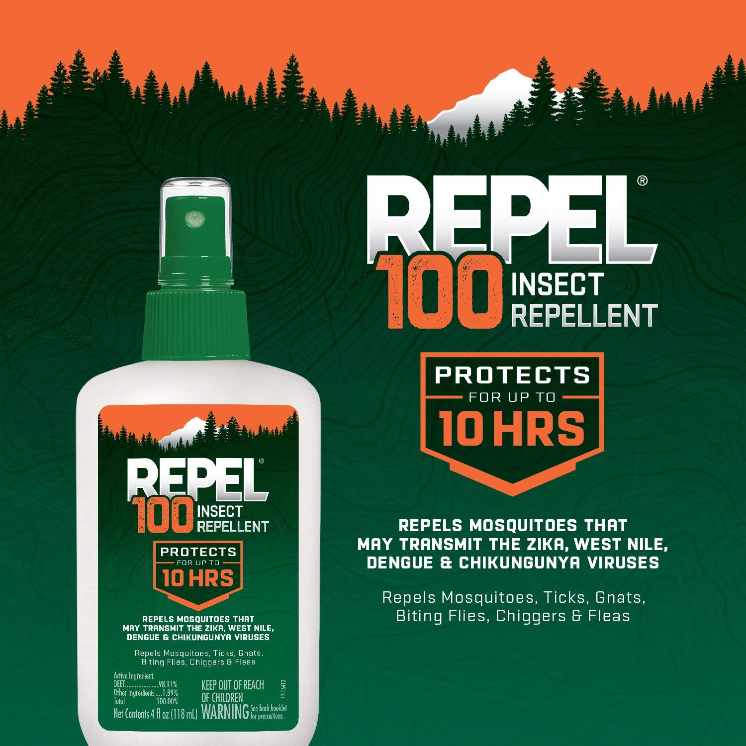 Mua Repel 100 Insect Repellent, 4 Ounces, With DEET, 10-Hour Protection ...