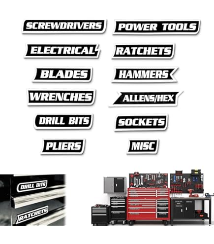 Magnetic Toolbox Labels Tool Drawer Organizer Toolbox Organization ...