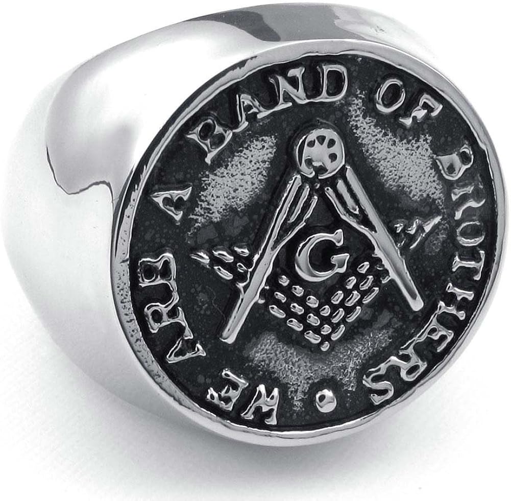 Masonic Rings for Men - Freemason Ring/Masonic Rings Cheap - Steel Band ...
