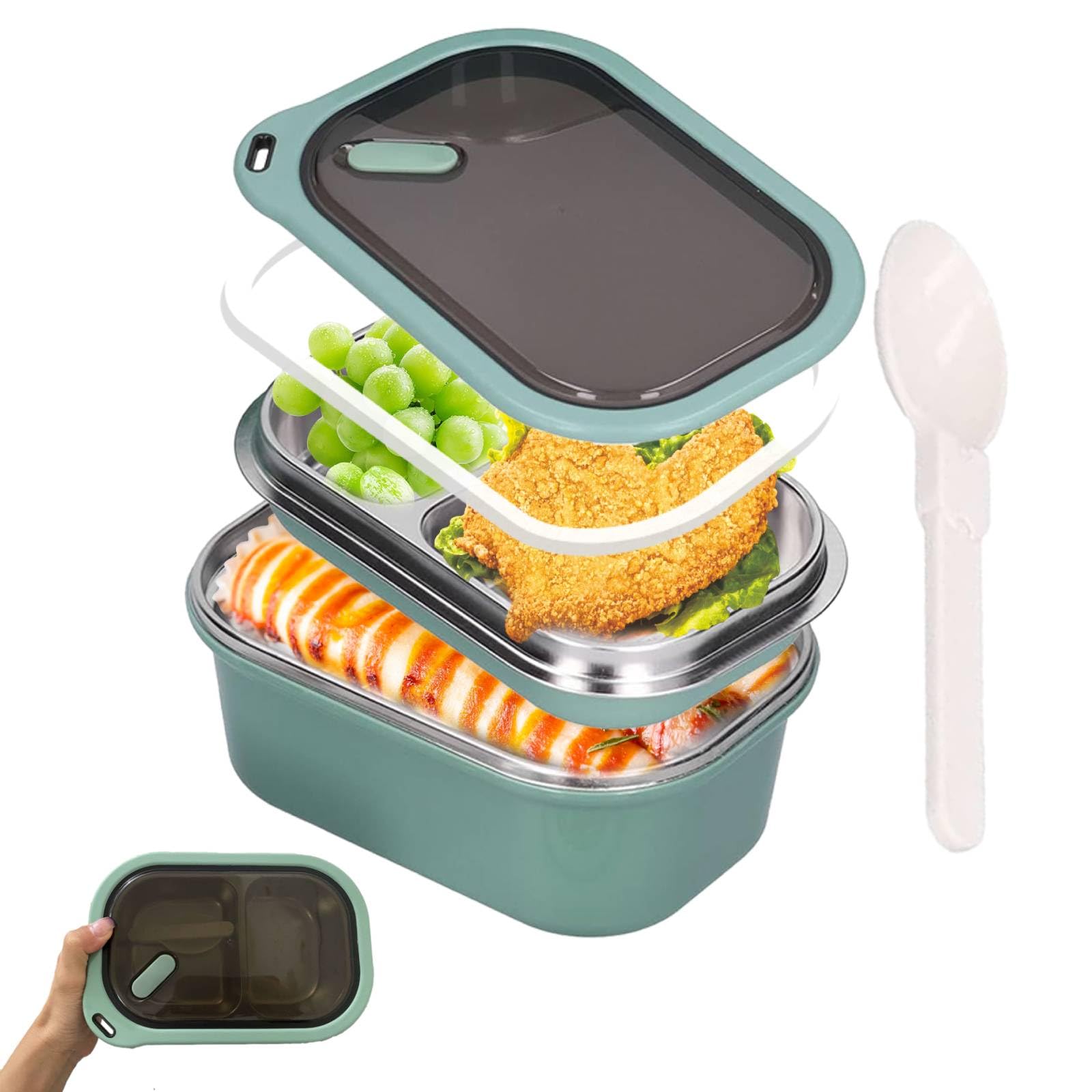 Niiyen Lunch Box 1200ml 2 Layers Hot Food Lunch Containers with Spoon ...