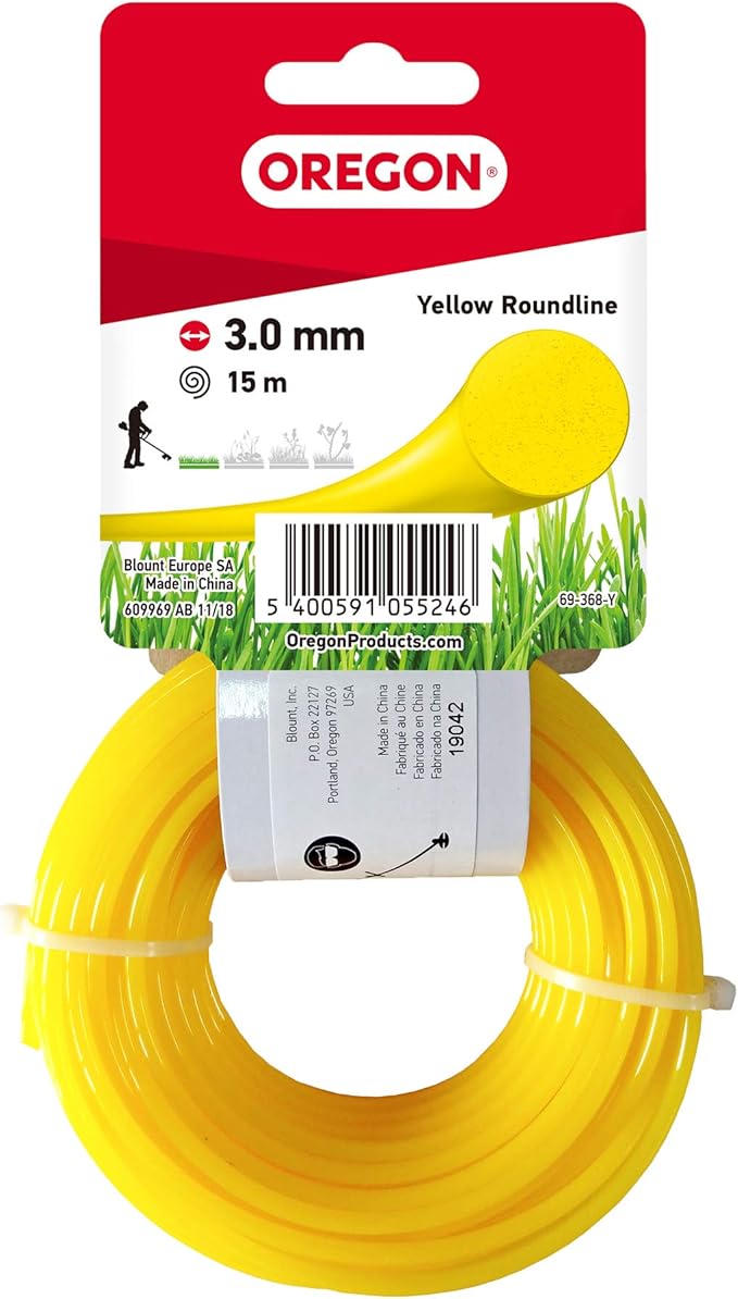 Oregon 69-368-YE Round Strimmer Line/Wire for Grass Trimmers, 3.0 mm x ...