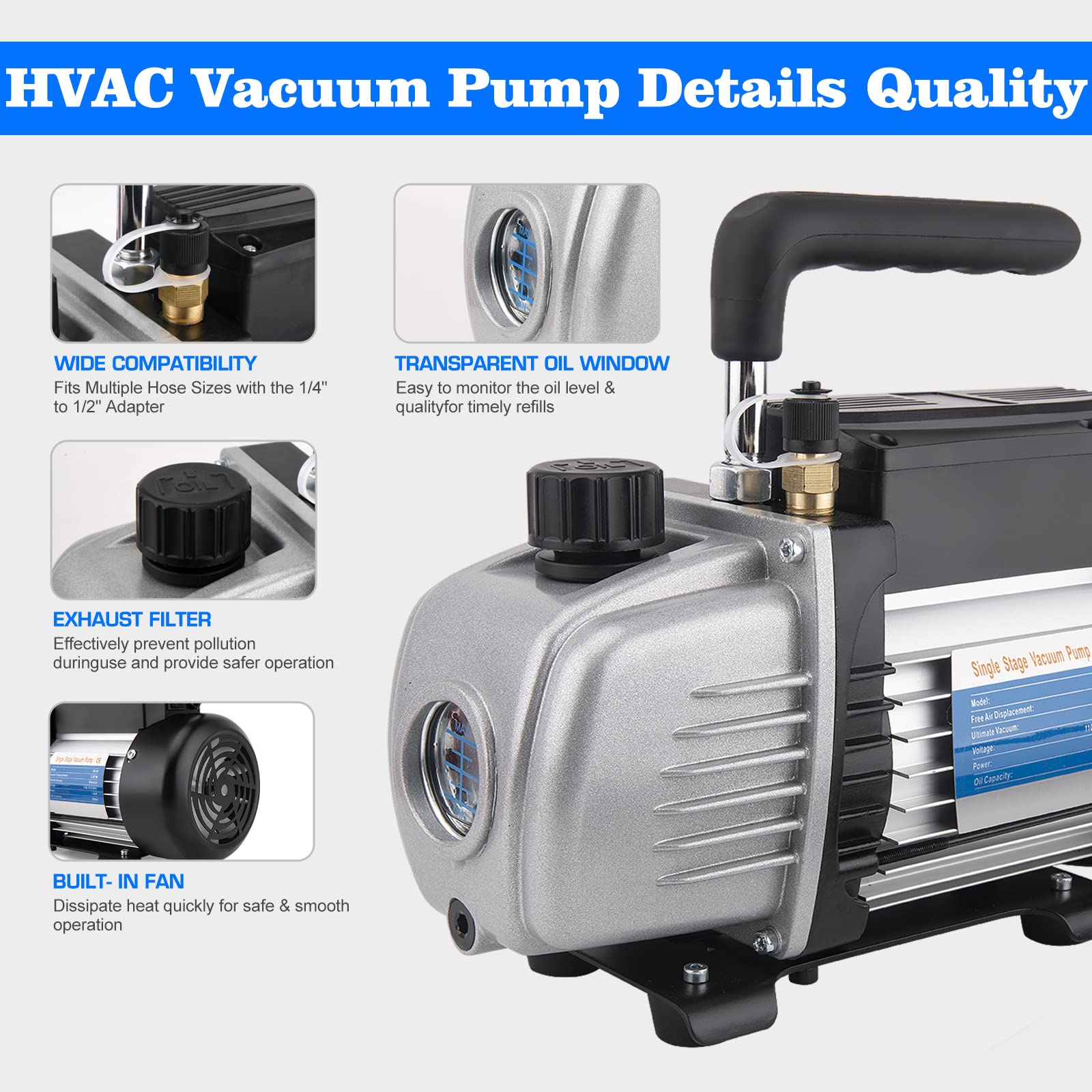 Mua LOYPP AC Vacuum Pump and Gauge Set - HVAC Vacuum Pump Kit with ...