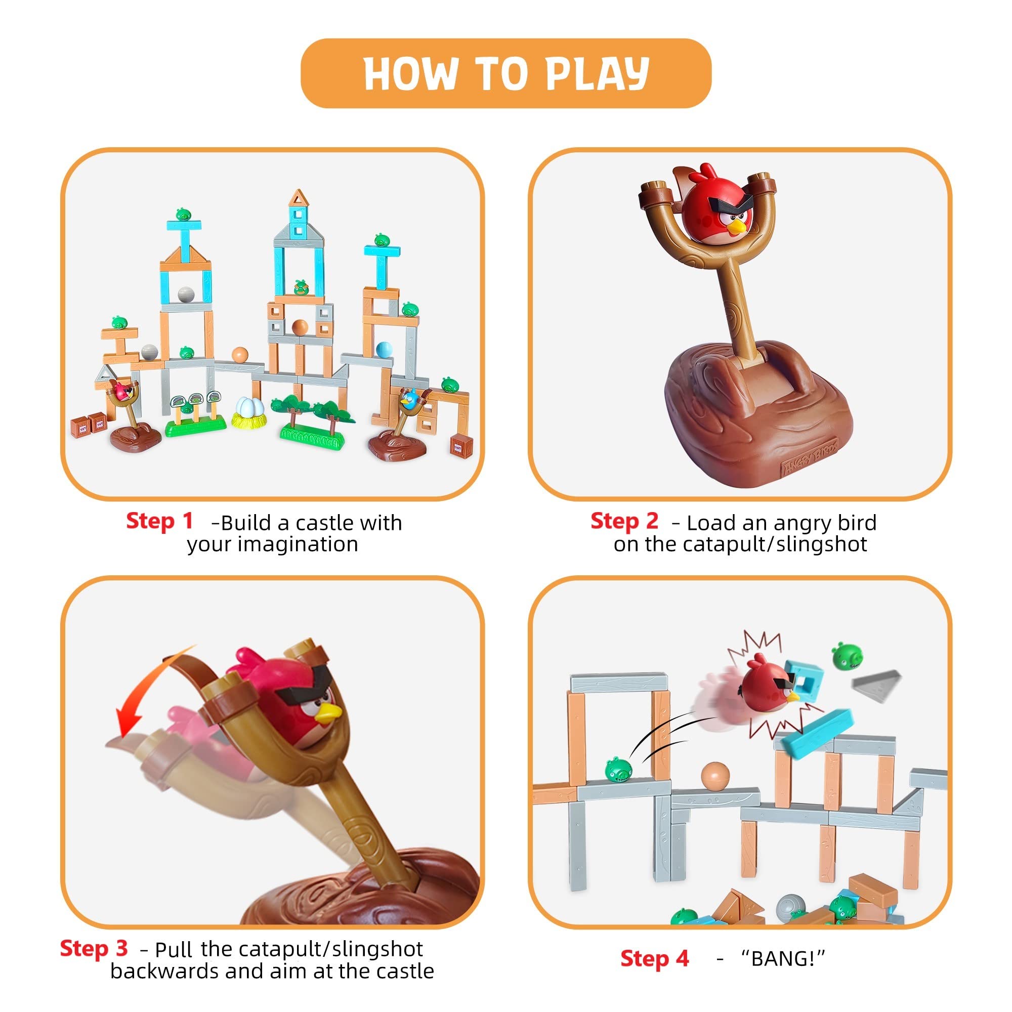 Mua ROLOSO Newly Licensed Angry Birds Toys Playsets Build N’ Launch ...