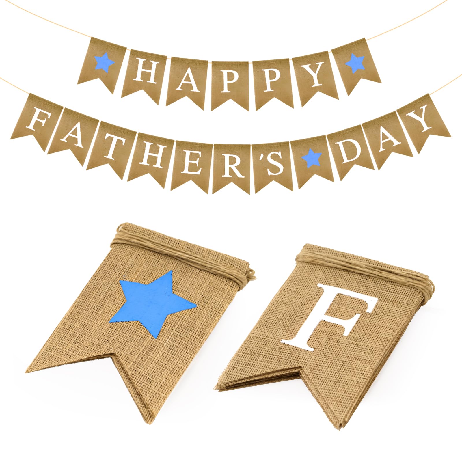 jijAcraft Father's Day Burlap Banner, Happy Father's Day Banner Burlap ...