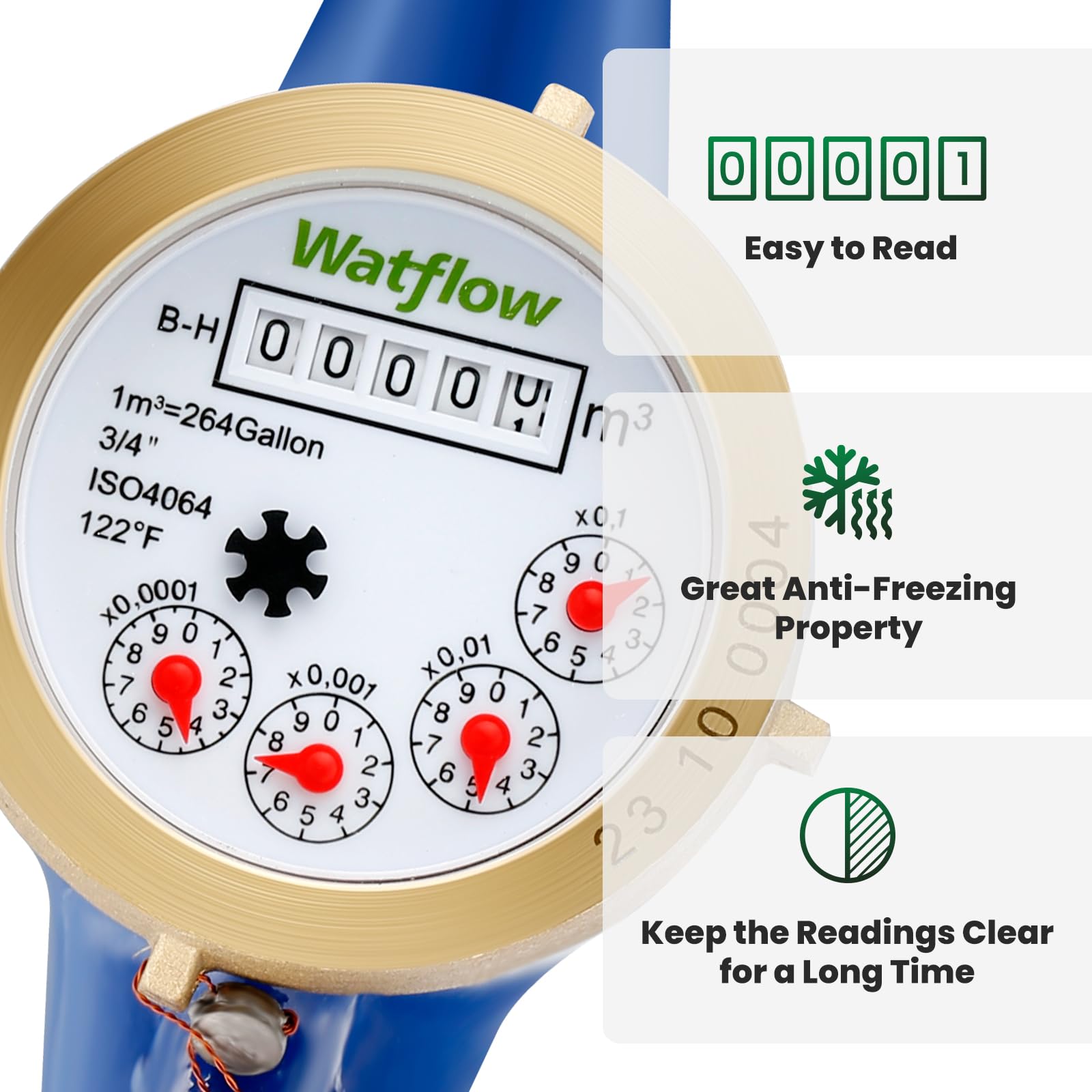 Mua Watflow 20MM 3/4" Npt Couplings Water Meter, Measuring in Cubic ...