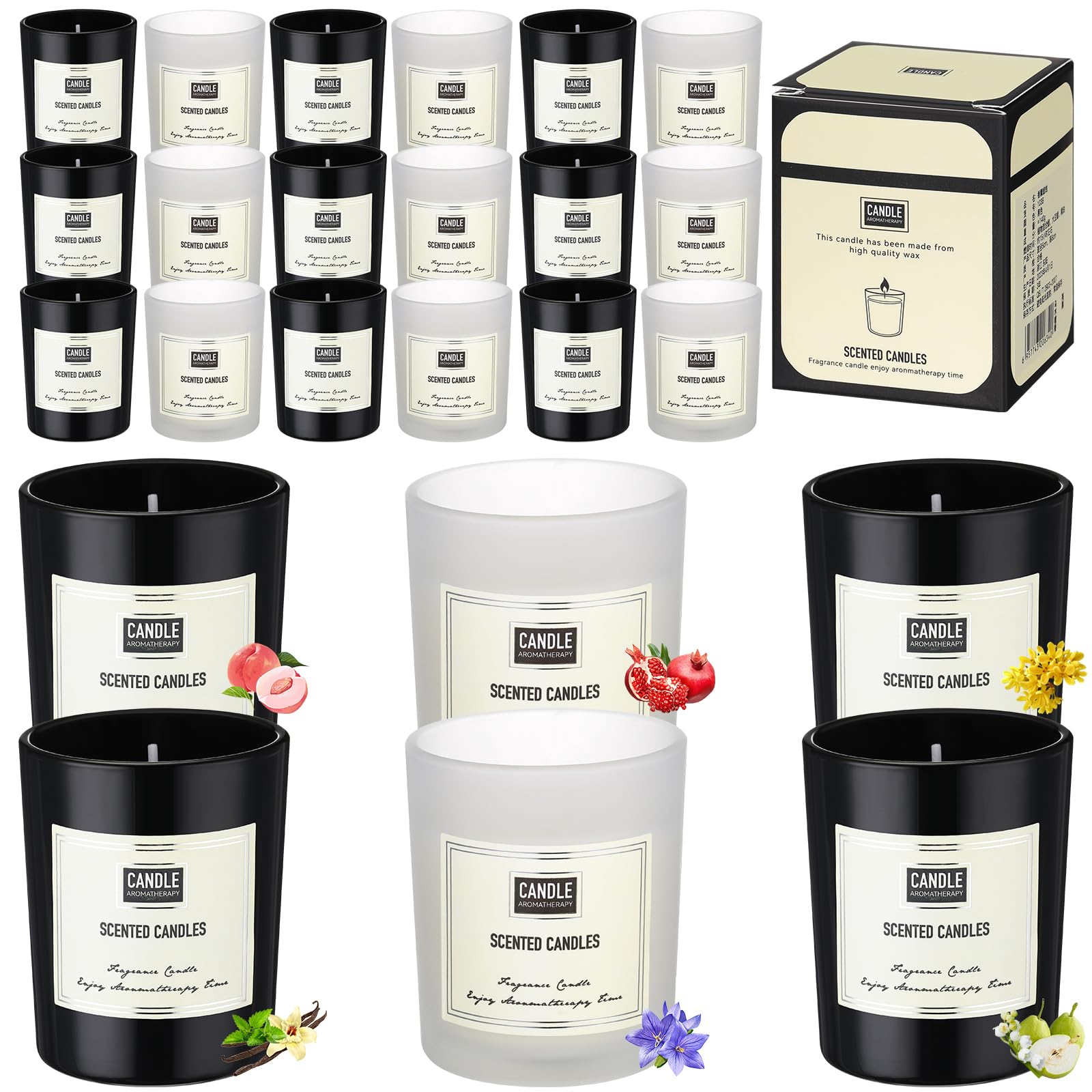 MTLEE 36 Pcs Scented Candles for Home Bulk Jar Candles Gift Set for Women Long Lasting ...