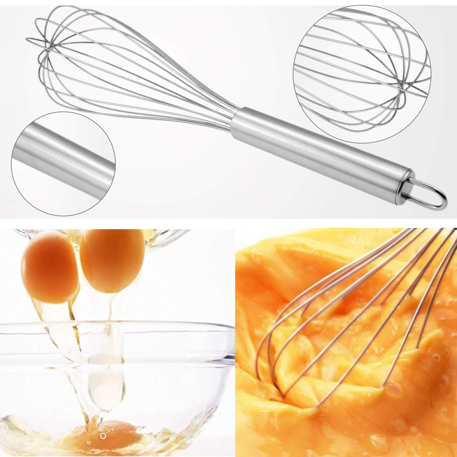 1.2 MM Stainless Steel Wire Whisk Kitchen Utensils For Blending ...