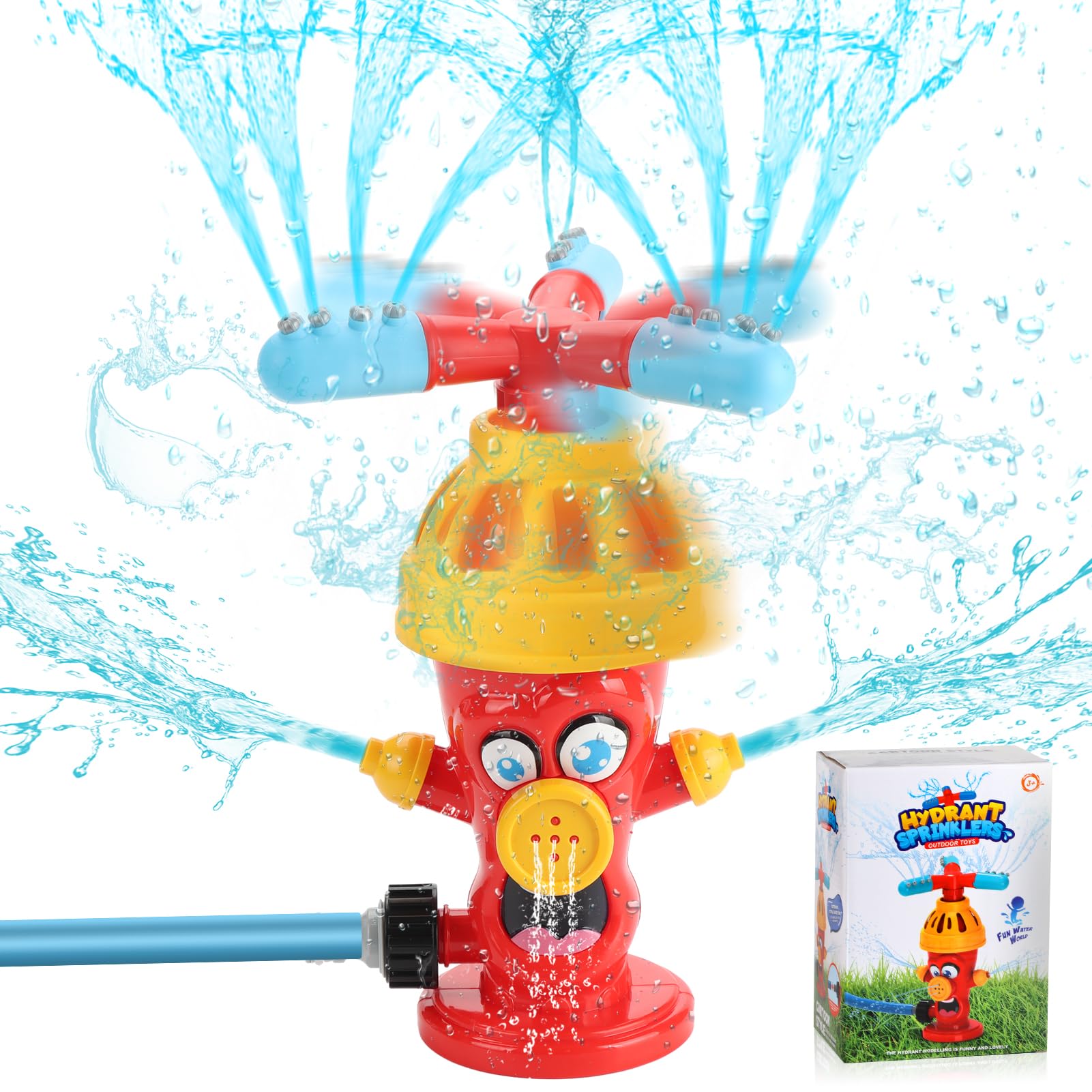 Dacono Hydrant Sprinkler Toy for Kids Outdoor Water Play with Rotating ...