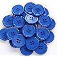 Amazon.com: GANSSIA 1 Inch Dark Blue Color Buttons 25mm Sewing Flatback ...