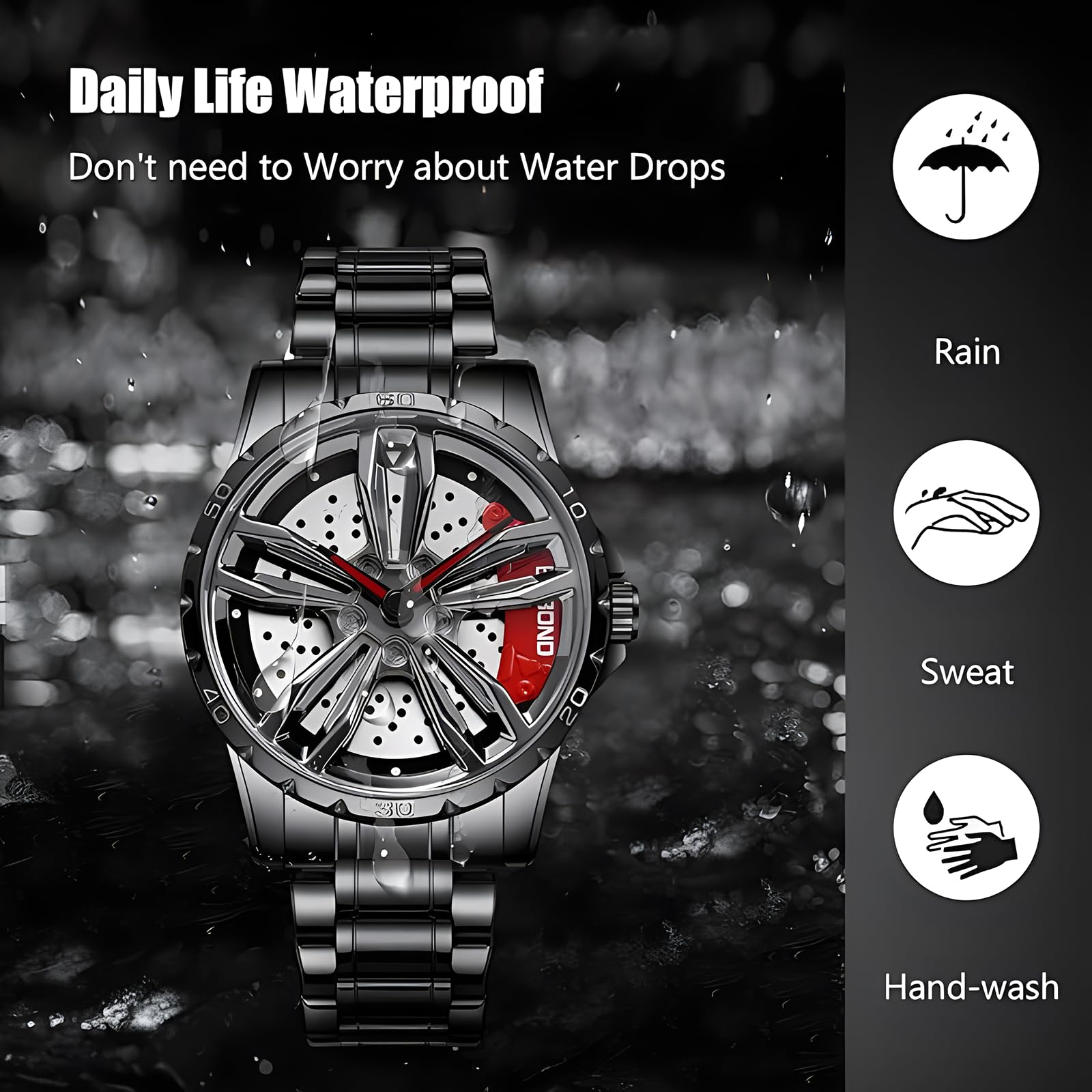 Mua Men Racing Watches rotatable Car Rim Wheel hub Design Sports ...