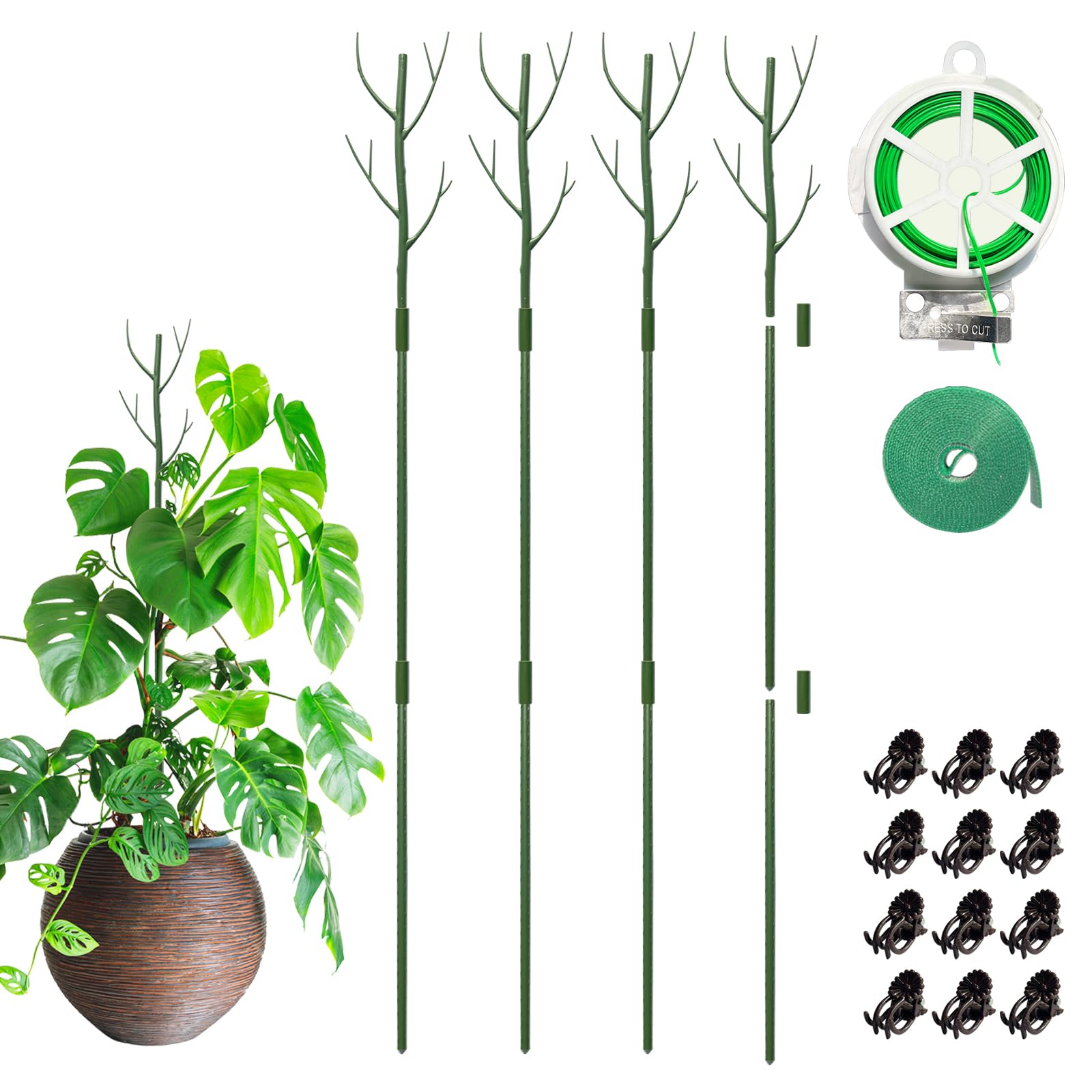 Fetanten Monstera Plant Support, 43 Inch Plant Support Stakes Moss Pole ...