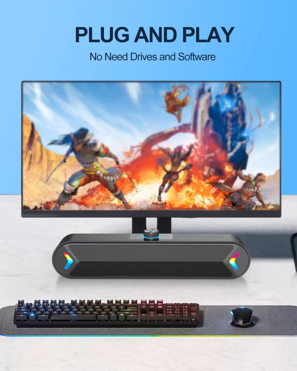 Mua LENRUE Computer Speakers,Wired USB-Powered Sound-bar with 10W ...