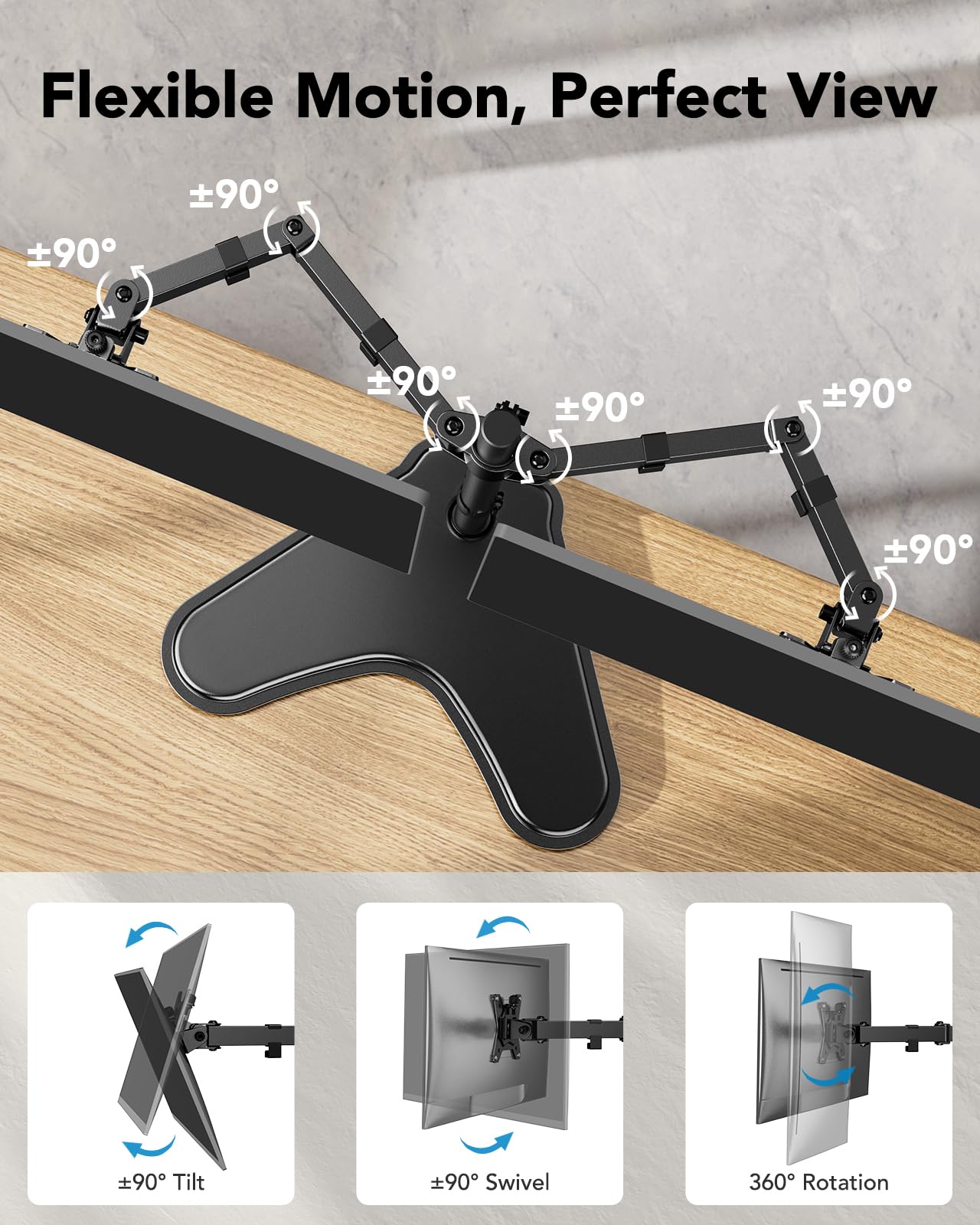 Mua HUANUO 32 inches Dual Monitor Stand up to 17.6lbs per Arm, High ...