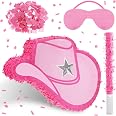 Amazon.com: Jexine Cowgirl Hat Piñata Bundle with a Blindfold and Bat ...