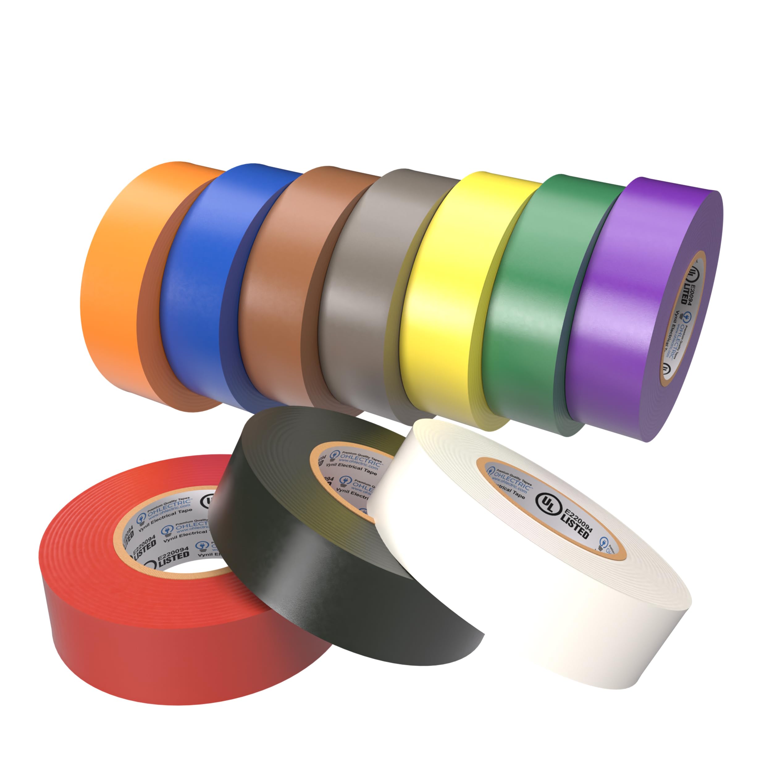 OHLECTRIC 10 Pack - Colored Electrical Tape UL/CSA Listed, Multicolor ...