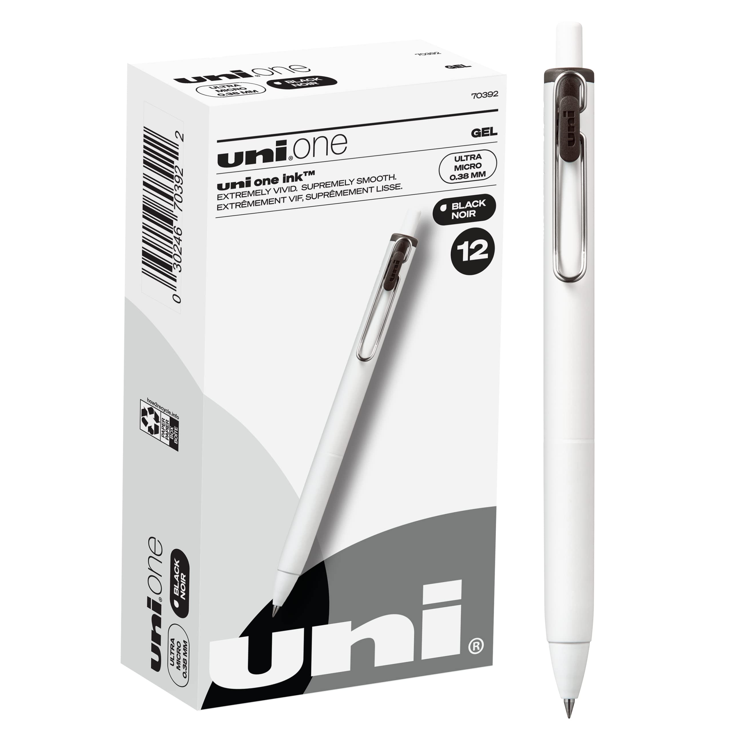 Mua Authentic Uniball One Ultra Micro Gel Pen 12 Pack, 0.38mm Black Ink ...