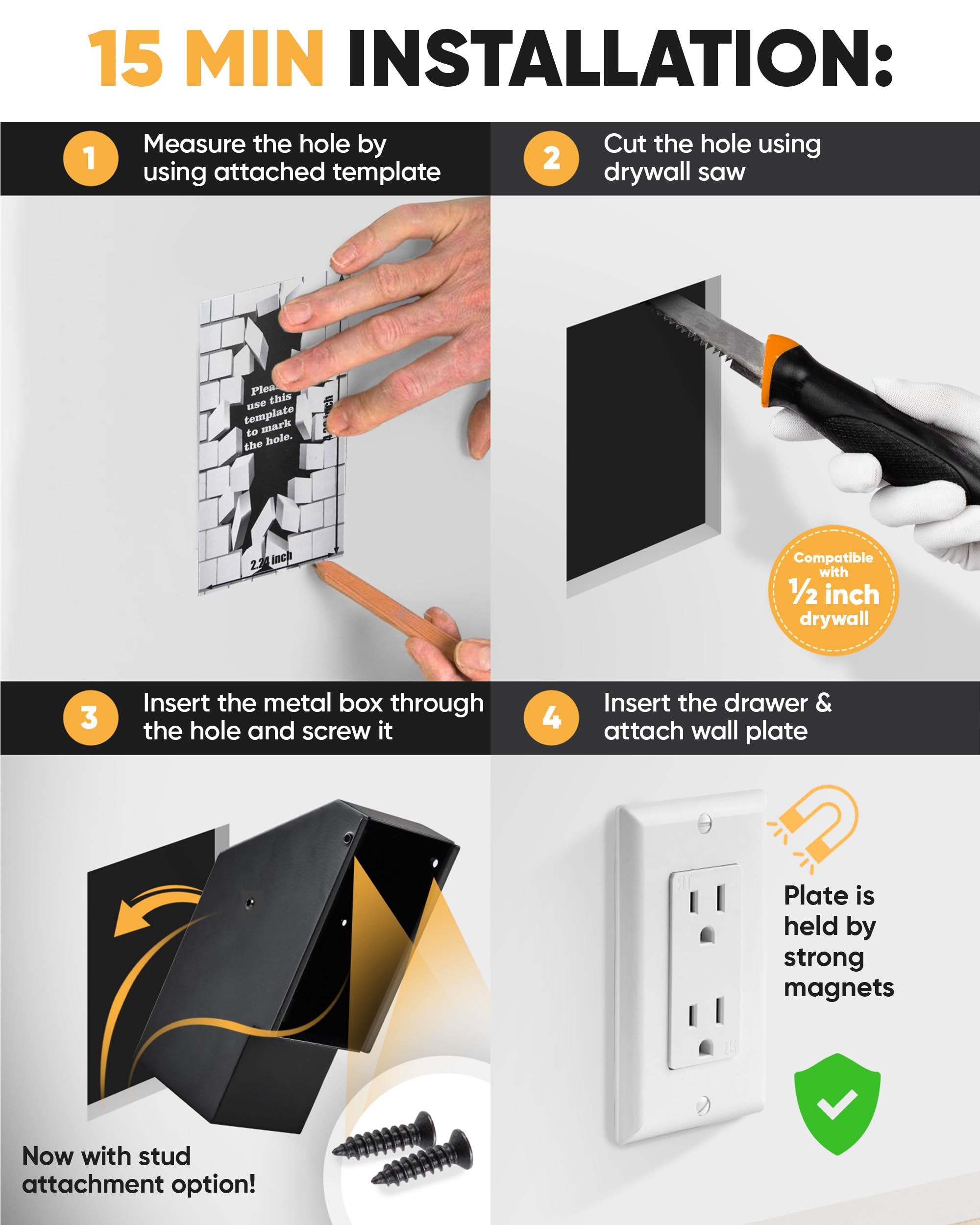 Mua Elder Welder® Electrical Outlet Hidden Wall Safe | 100% Real Wall ...