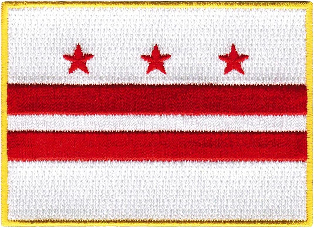 Amazon.com: Washington DC State Flag Embroidered Patch Iron-On District ...