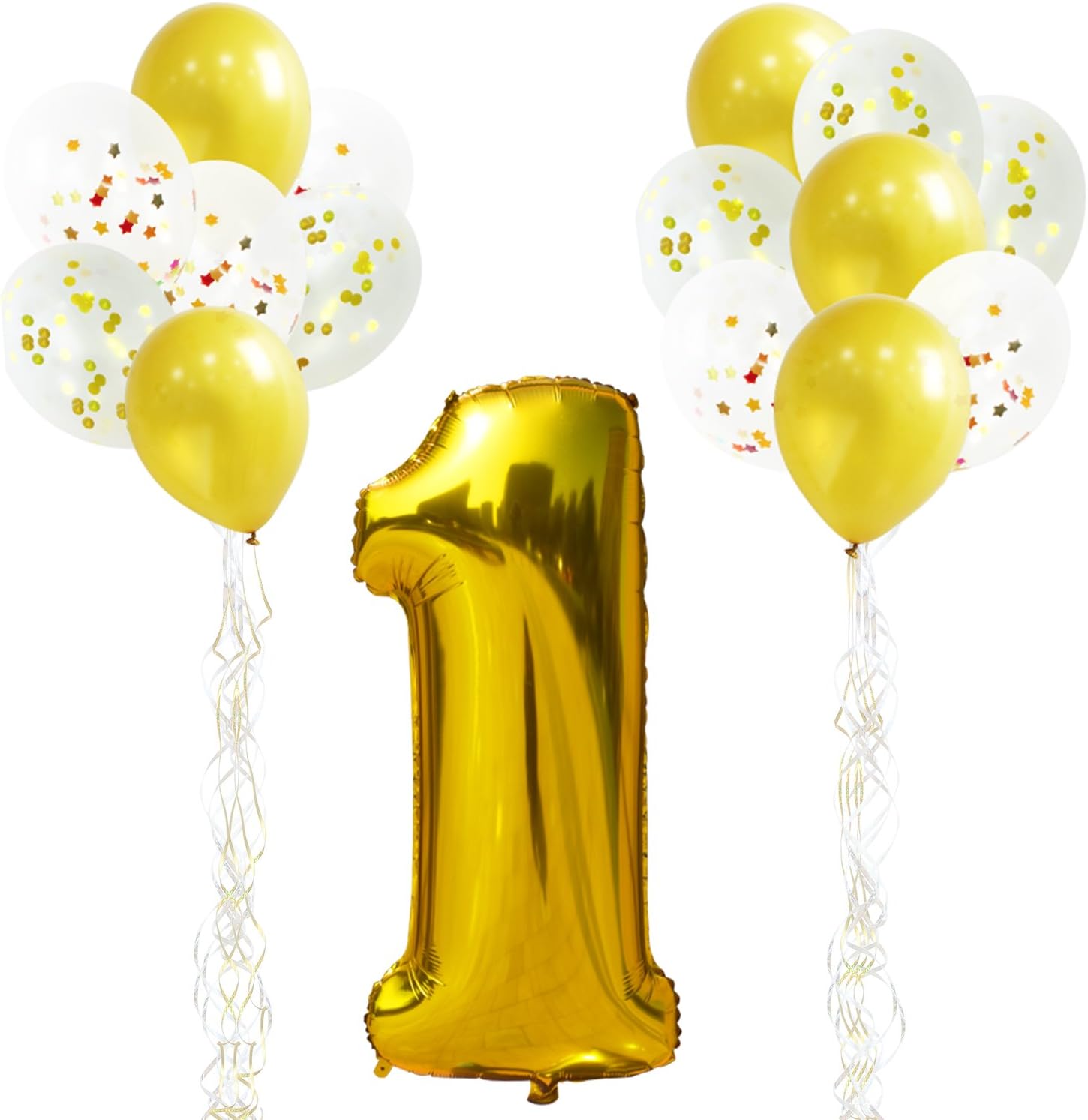 KUNGYO 1st Birthday Party Decorations Kit-Giant Gold Number 1 Foil ...