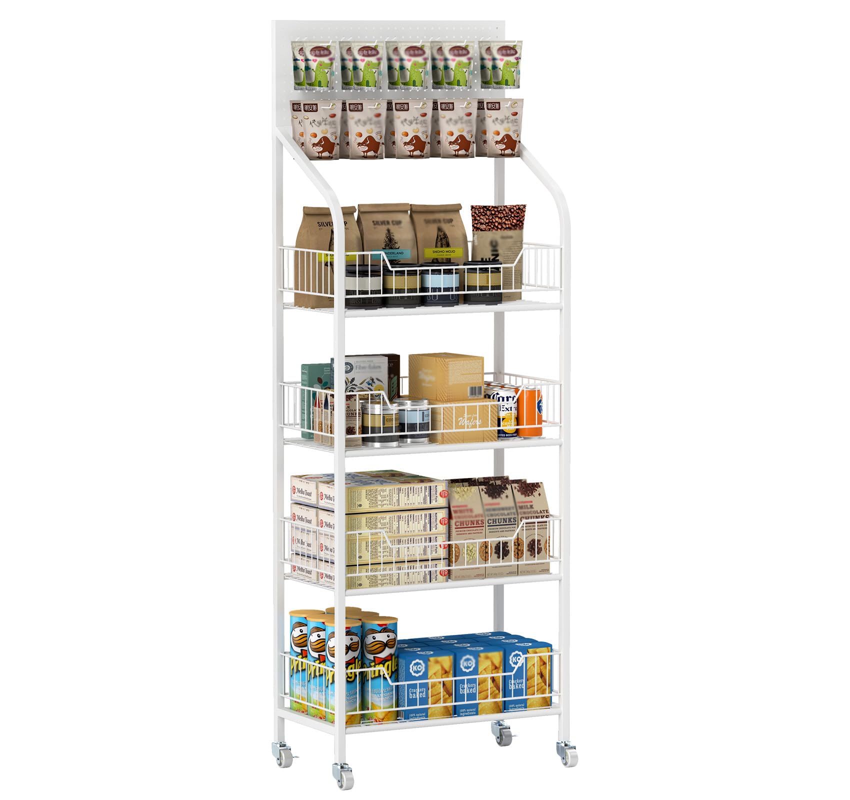 Nisorpa 4 Tier Supermarket Retail Display Racks, Commercial Metal Candy ...