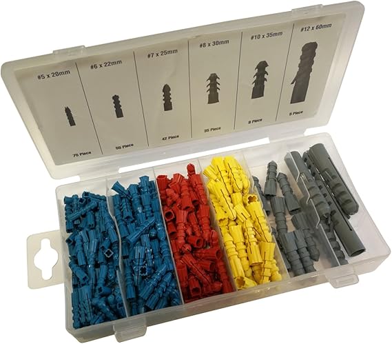 220pc Assorted Wall Plug Set 5-12mm: Amazon.co.uk: DIY & Tools