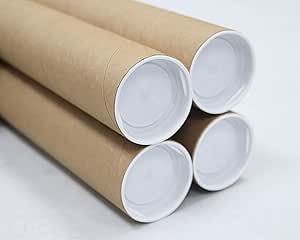 Amazon.com : 2 inch x 36 inch, Mailing Tubes with Caps (4 Pack ...