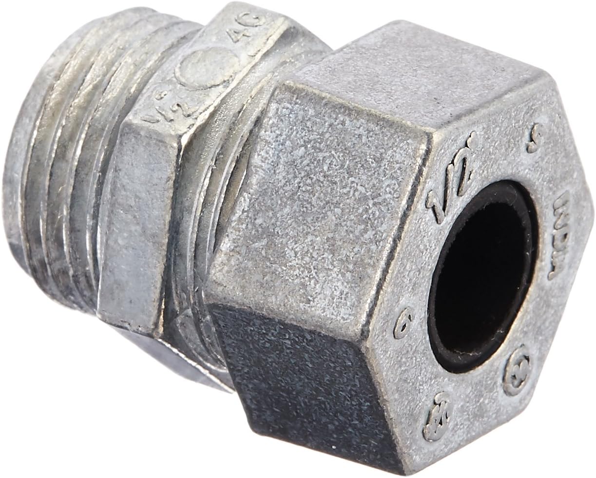 Halex 21692 1/2-Inch Zinc Strain Relief Cord Connector, 2 Count, Cam ...