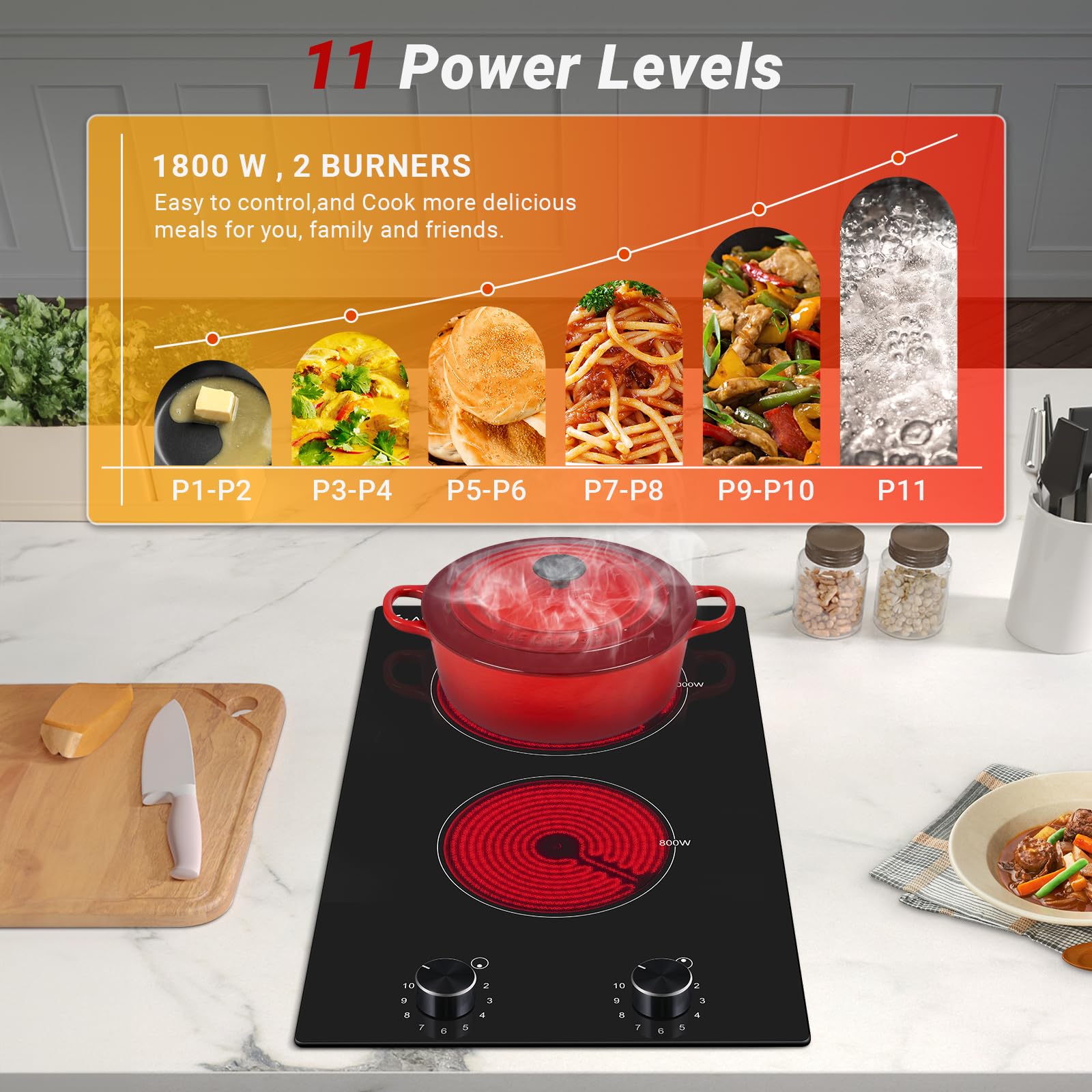 Mua AMZCHEF Domino Plug In Induction Hob, 2800W Built-In Electric ...