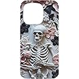 Amazon.com: iPhone 15 Pro Whimsigoth Skeleton - Pink - Black Floral ...