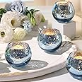 Amazon.com: Volens Round Blue Votive Candle Holders Set of 12, Blue ...