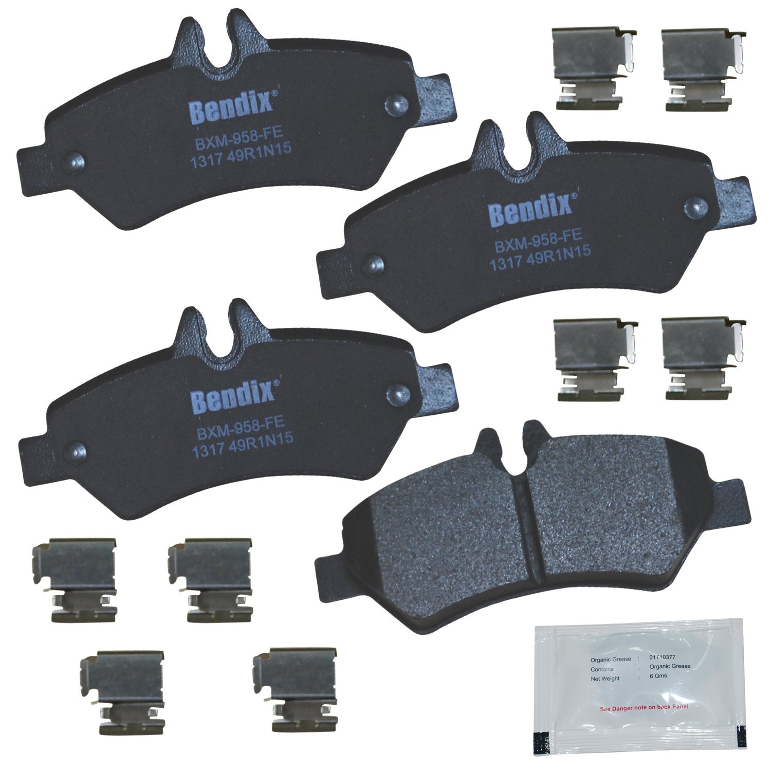 Bendix Priority1 CFM1317 Semi-Metallic Rear Brake Pads for Select ...