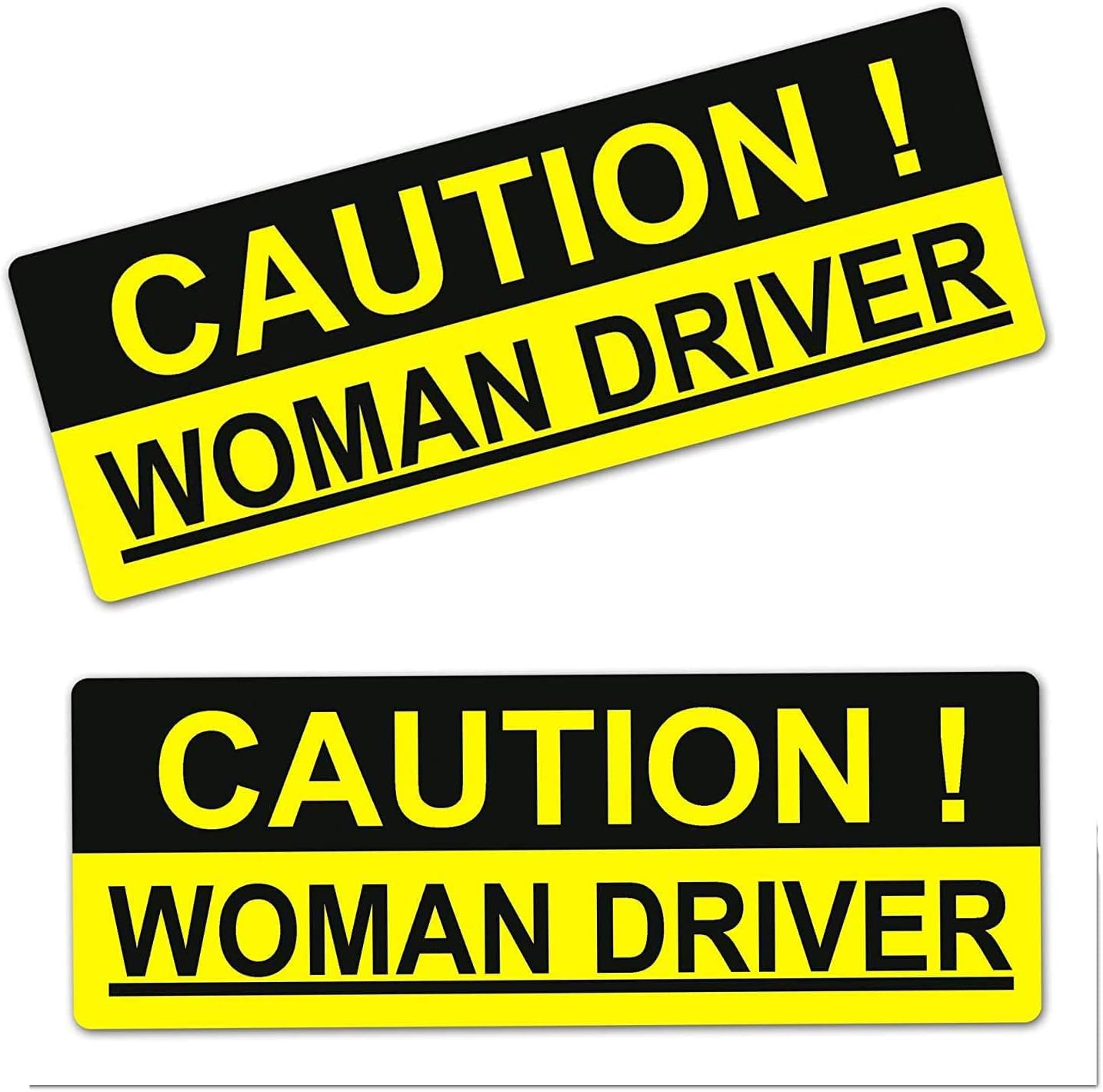 Biomar Labs 2 x Vinyl Stickers Caution Woman Driver Lady on Board ...