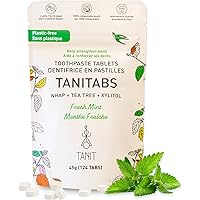 TANIT TANITABS Fresh Mint Toothpaste Tablets - Fluoride-Free, Natural ...