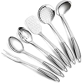 Amazon.com: 304 Stainless Steel Kitchen Utensil Set - 9 PCS Serving Utensils, Cooking Utensil ...