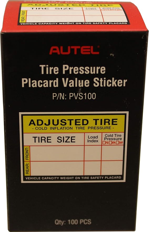 Amazon.com: Autel Tire Pressure Placard Value Sticker - Box of 100 ...