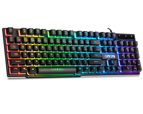 CHONCHOW Wired Gaming Keyboard for Mac PC PS5 PS4 Xbox One Gamers, RGB ...