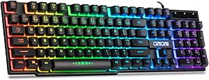 Amazon.com: Wired Gaming Keyboard for Mac PC PS5 PS4 Xbox One Gamers ...