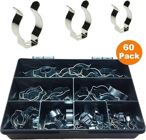 60 x Assorted Narrow Base Tool Spring Terry Clips/Heavy Duty Storage ...