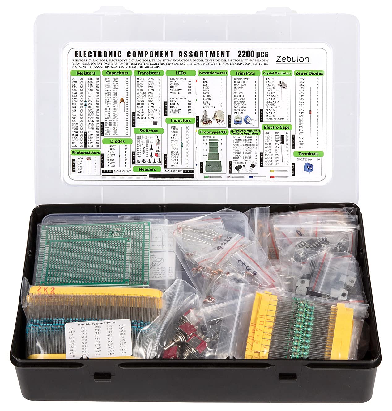 Mua 2200 pcs Electronic Component Assortment Kit, Capacitors, Resistors ...