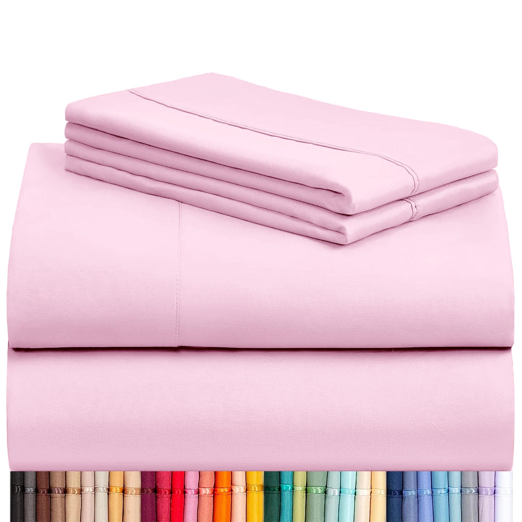 LuxClub 4 PC Sheet Set Bed Sheets Deep Pockets 16" Eco Friendly Wrinkle ...