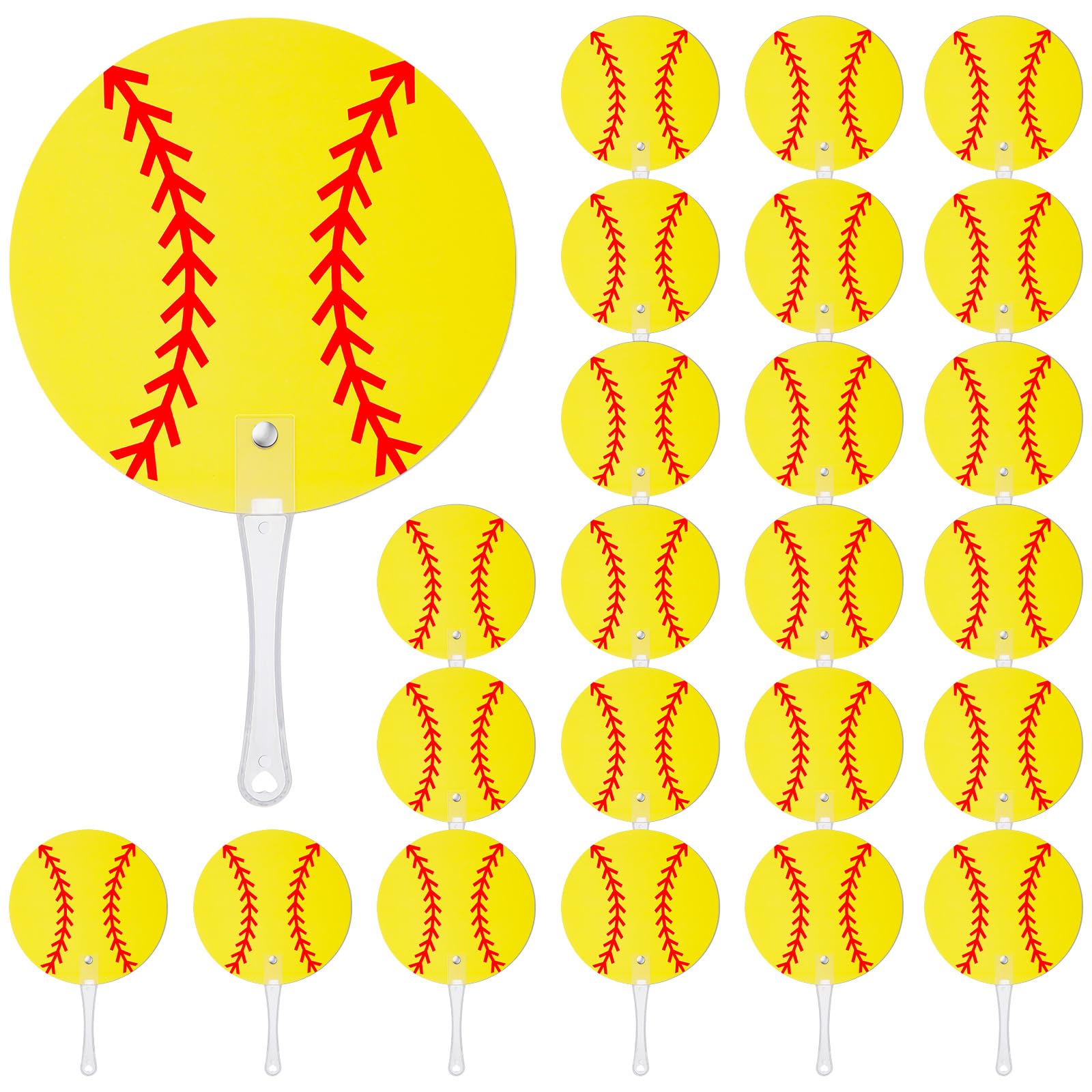 Roowest 24 Pcs Softball Handheld Fans Party Favor Decorative Hand Held ...