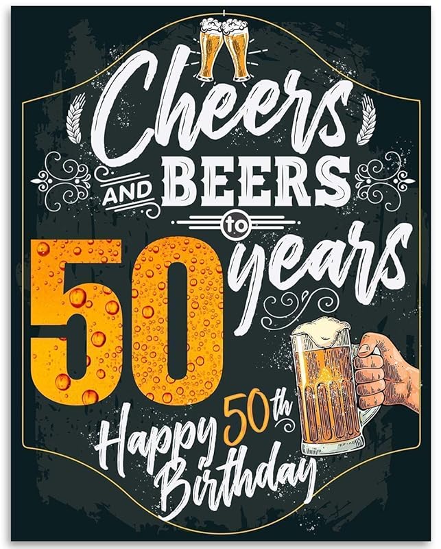Amazon.com: Cheers and Beers to 50 years - 11x14 Unframed Art Print ...