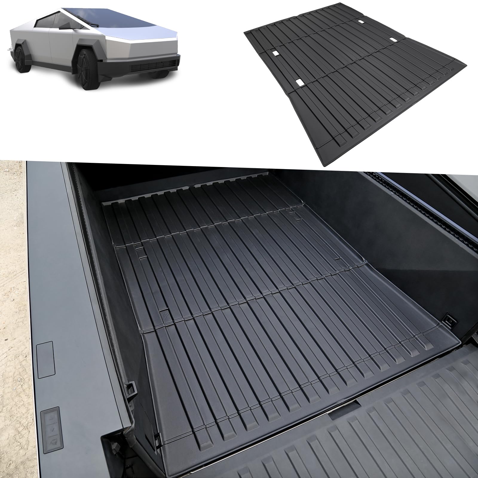 Foronetry Trunk Bed Mat Compatible with Tesla Cybertruck 2024, Divider ...