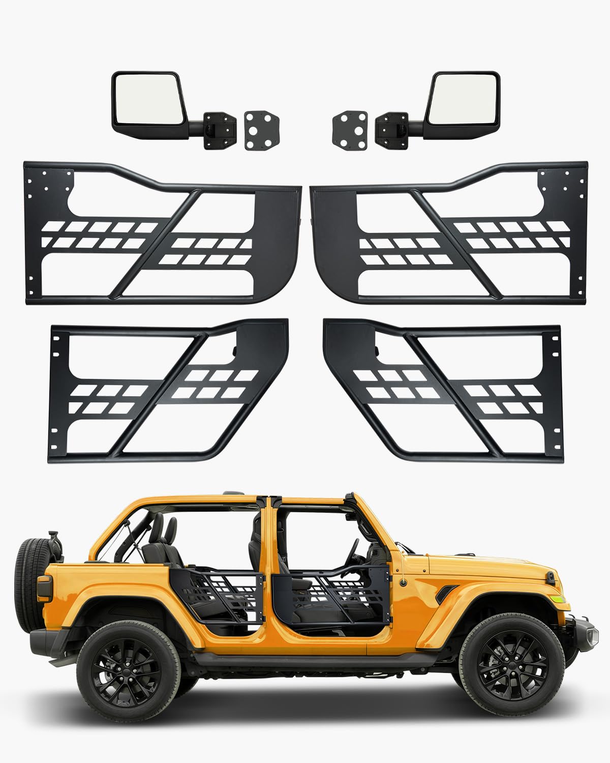 VEVOR Jeep Tube Doors, 4-Door, Hunting Style Jeep Tubular Door with DOT ...